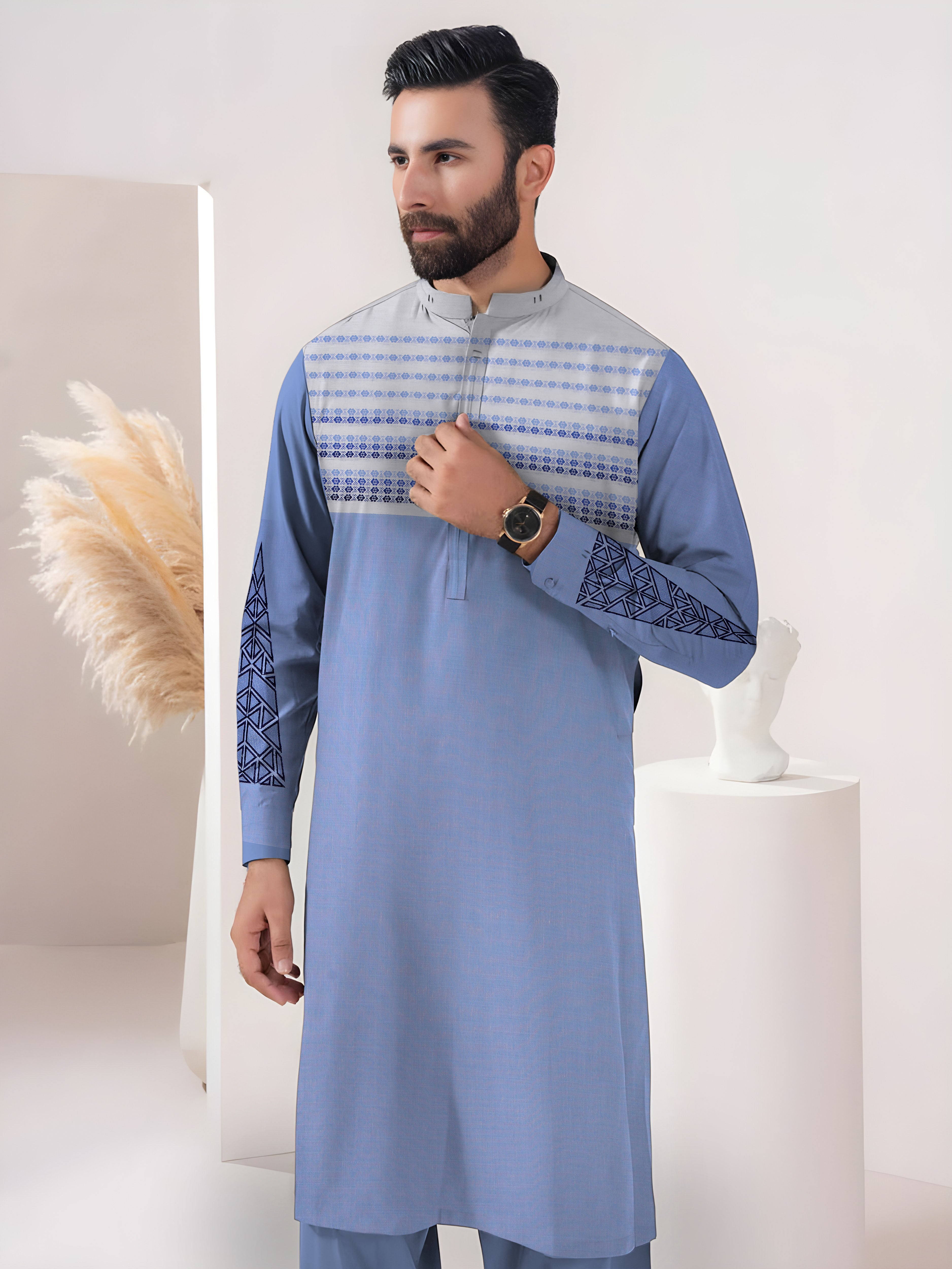 SHAMRY EMBROIDED UNSTICHED SUIT